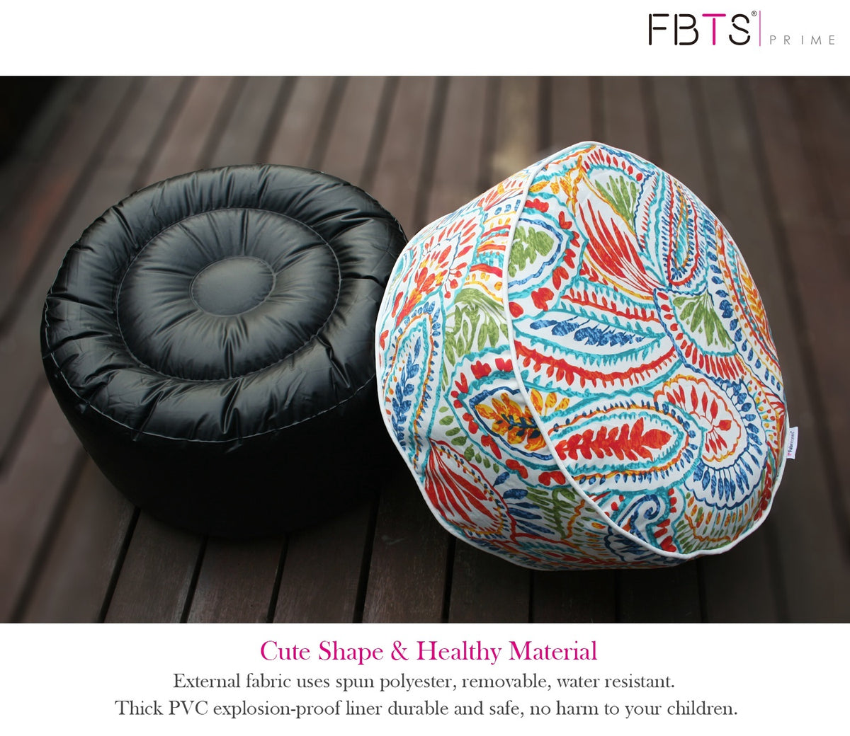 Fabritones Inflatable Round Stool (Multi, Paisley)